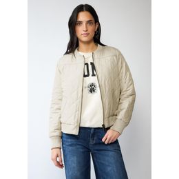 Steppjacke STREET ONE STUDIO, Damen, Gr. 44, powder beige, Stoff, Obermaterial: 100% Polyester. Futter: 100% Polyester. F&uuml;llung: 100% Polyester, unifarben, comfort fit normal, Rundhals, abgesteppt, Jacken Steppjacke, mit Rundhalsausschnitt
