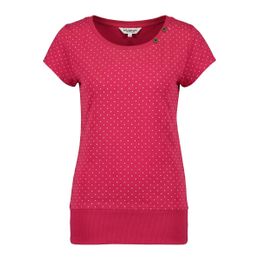 alife and kickin Rundhalsshirt ALIFE & KICKIN "Damen BirteAK P Kurzarmshirt, Shirt", Damen, Gr. L, fuchsia, 65% Baumwolle, 35% Polyester, Shirts Rundhalsshirt, Kurzarm mit Polka-Dot-Allover-Print, Scoop-Neck und Rippbund