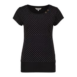 alife and kickin Rundhalsshirt ALIFE & KICKIN "Damen BirteAK P Kurzarmshirt, Shirt", Damen, Gr. L, schwarz, 65% Baumwolle, 35% Polyester, Shirts Rundhalsshirt, Kurzarm mit Polka-Dot-Allover-Print, Scoop-Neck und Rippbund
