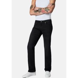Straight-Jeans PEAK TIME "Orbis", Herren, Gr. 30, L&auml;nge 32, gamma schwarz, Jeans, Obermaterial: 88% Baumwolle, 11% Polyester, 1% Elasthan, straight fit lang, Jeans Straight-Jeans, Herren Jeans mit Logopr&auml;gung