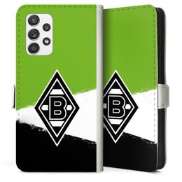 DeinDesign Galaxy A52s 5G Handy Klapph&uuml;lle Handyh&uuml;lle aus Kunst Leder wei&szlig; Flip Case Borussia M&ouml;nchengladbach Bmg Official Licensed Product Sideflip mit Lasche