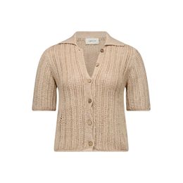 Strickjacke Cartoon "Strick, Damen mit Knopfleiste", Damen, Gr. 34, beige (pearl vanila), Obermaterial: 75% Baumwolle, 20% Polyester, 2% Viskose, 2% Polyacryl, 1% Polyamid, normal normal, Strickjacken Strickjacke