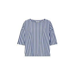 Blusentop RICHROYAL, Damen, Gr. 38, midnight blau, Web, Obermaterial: 100% Baumwolle, gestreift, regular fit taillenbedeckt, Rundhals, eingesetzt abgesteppte Kante, Blusen Blusentop, Regular fit mit Streifenmuster