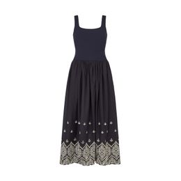 Lily & Lionel Midikleid LILY AND LIONEL "Cora Sleeveless Jersey Bodice Embroidered Midi Dress Damen", Damen, Gr. 38, Normalgr&ouml;&szlig;en, blau, 95% Polyester, 5% Elasthan, Kleider Midikleid