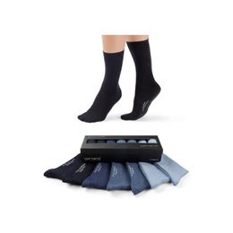 Kurzsocken Camano "Socken Comfort Socks in Box 7P 7er Pack", Herren, Gr. 35-38, blau, Obermaterial: 80% Baumwolle CO. 17% Polyamid PA. 3% Elasthan EL., Socken