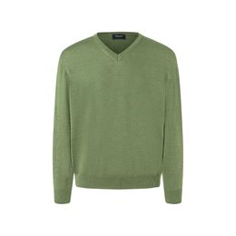 Strickpullover Maerz Muenchen "Maerz Muenchen 490400 Strickpullover Herren Bekleidung", Herren, Gr. 48, gruen, 100% Wolle, V-Ausschnitt, Pullover Strickpullover