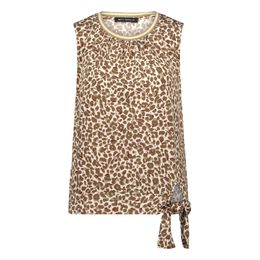 T-Shirt Betty Barclay "Damen mit Raffung", Damen, Gr. 36, beige, khaki, Obermaterial: 94% Polyester, 6% Elasthan, loose fit normal, Rundhals, Shirts T-Shirt