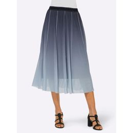 CR&Eacute;ATION L Schlupfrock CREATION L, Damen, Gr. 36, blau (marine, mittelblau), 90% Polyester, 10% Elasthan, gemustert, lang, R&ouml;cke