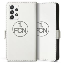 DeinDesign Galaxy A52s 5G Handy Klapph&uuml;lle Handyh&uuml;lle aus Kunst Leder wei&szlig; Flip Case 1. Fc N&uuml;rnberg 1. Fcn Transparent Sideflip mit Lasche