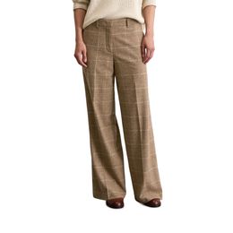 Marc O'Polo Chinohose MARC O'POLO "aus Wolle-Mix", Damen, Gr. 36, Normalgr&ouml;&szlig;en, bunt (medium braun), Twill, Obermaterial: 41% Schurwolle, 29% Viskose, 29% Polyester, 1% Elasthan. Futter: 100% Viskose, kariert, loose fit, Hosen Chinohose