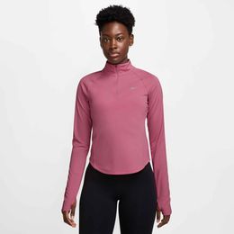 Lauftop Nike "W NK TEMPO SWSH HBR DF HZ TOP", Damen, Gr. L, rosa (peony, wei&szlig;), Obermaterial: 100% Polyester, Tops, passgenaues Design, f&uuml;r Laufen und aktive Freizeit, atmungsaktiv