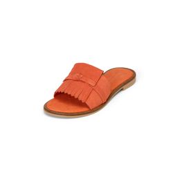 Marc O'Polo Sandale MARC O'POLO "aus weichem Veloursleder", Damen, Gr. 40, warm orange, Obermaterial: 100% Leder, unifarben, Schuhe Sandale