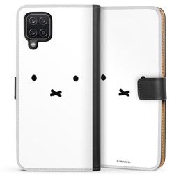 DeinDesign Galaxy A12 Handy Klapph&uuml;lle Handyh&uuml;lle aus Kunst Leder schwarz Flip Case Dick Bruna Rabbit Miffy Sideflip mit langer Lasche