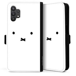 DeinDesign Galaxy A32 5G Handy Klapph&uuml;lle Handyh&uuml;lle aus Kunst Leder schwarz Flip Case Dick Bruna Rabbit Miffy Sideflip mit langer Lasche