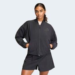 Kurzjacke adidas Sportswear "W Z.N.E. WV BOM", Damen, Gr. L, schwarz, Obermaterial: 85% Polyamid, 15% Elasthan, Jacken Kurzjacke