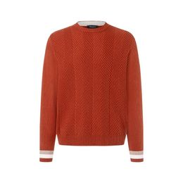 Strickpullover Maerz Muenchen "Maerz Muenchen 461601 Strickpullover Herren Bekleidung", Herren, Gr. 56, orange, 100% Schurwolle, Rundhals, Pullover Strickpullover