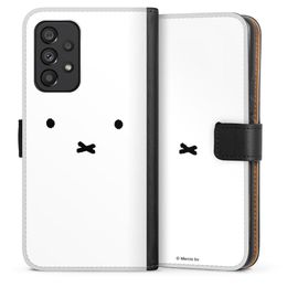 DeinDesign Galaxy A53 5G Handy Klapph&uuml;lle Handyh&uuml;lle aus Kunst Leder schwarz Flip Case Dick Bruna Rabbit Miffy Sideflip mit langer Lasche