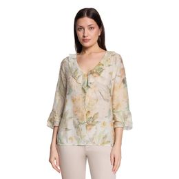 R&uuml;schenbluse Cartoon "Damen mit 3/4 Arm", Damen, Gr. 42, cream, apricot, Obermaterial: 75% Lyocell, 25% Polyamid, l&auml;ssig geschnitten normal, V-Ausschnitt, Blusen