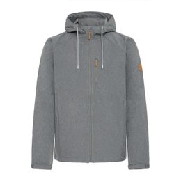 Softshelljacke North Bend "Softshelljacke NBThore M Softshell W-PRO 8000 mit wasserdichter Beschichtung", Herren, Gr. L, grau (dunkelgrau melange), Obermaterial: 96% Polyester PES. 4% Elasthan EL., Jacken Softshelljacke