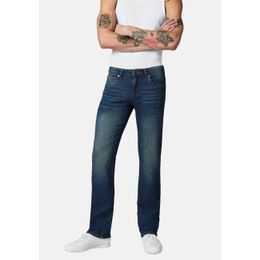 Straight-Jeans PEAK TIME "Orbis", Herren, Gr. 30, L&auml;nge 32, aurora indigo, Jeans, Obermaterial: 88% Baumwolle, 11% Polyester, 1% Elasthan, straight fit lang, Jeans Straight-Jeans, Herren Jeans mit Logopr&auml;gung