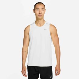 Tanktop Nike "Nike Miler Men's Dri-FIT Running Tank", Herren, Gr. L, wei&szlig;, reflect, Obermaterial: 100% Polyester, normal, Rundhals, Tops Tanktop, sportliche Schnittform, f&uuml;r Sportmode und Streetwear