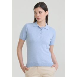 Poloshirt FELIX HARDY "Polo Shirt Kurzarm", Damen, Gr. L, blau, 100% Baumwolle, Shirts