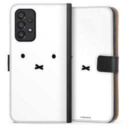 DeinDesign Galaxy A33 5G Handy Klapph&uuml;lle Handyh&uuml;lle aus Kunst Leder schwarz Flip Case Dick Bruna Rabbit Miffy Sideflip mit langer Lasche