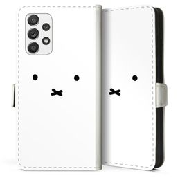 DeinDesign Galaxy A52s 5G Handy Klapph&uuml;lle Handyh&uuml;lle aus Kunst Leder wei&szlig; Flip Case Rabbit Miffy Dick Bruna Sideflip mit Lasche