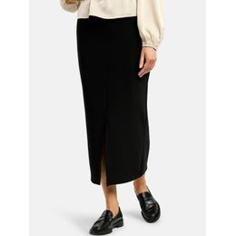 Midirock LIBERT&Eacute; ESSENTIEL "Libert&eacute; Essentiel Skirt HENNE-LONG", Damen, Gr. L, schwarz, Obermaterial: 95% Polyester, 5% Elasthan, R&ouml;cke