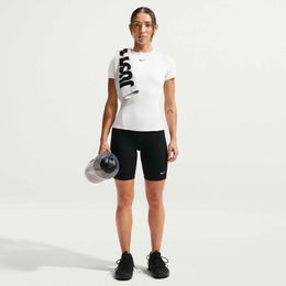 Funktionsshirt Nike "W NK ONE FITTED SS TOP", Damen, Gr. L, wei&szlig; (wei&szlig;, schwarz), Obermaterial: 89% Polyester, 11% Elasthan, normal, Rundhals, Shirts Funktionsshirt, eng anliegender Schnitt, kurze &Auml;rmel, f&uuml;r Fitness, atmungsaktiv