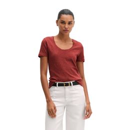 Marc O'Polo T-Shirt MARC O'POLO "aus Slub-Jersey", Damen, Gr. L, tall poppy, Obermaterial: 100% Baumwolle, unifarben, Basic, regular fit, tiefer Rundhals, normaler Saum, Shirts T-Shirt
