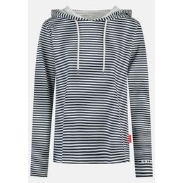 Langarmshirt SALZHAUT "Longsleeve AADLER", Damen, Gr. L, blau (navy sanftes wei&szlig;), Obermaterial: 95% Baumwolle CO recyc.. 5% Elasthan EL., Shirts Langarmshirt