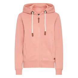 Sweatjacke oxmo "Sweatjacke OXMille", Damen, Gr. XS, braun (cameo braun melange), Obermaterial: 55% Polyester PES. 45% Baumwolle CO., Sweatjacken Sweatjacke