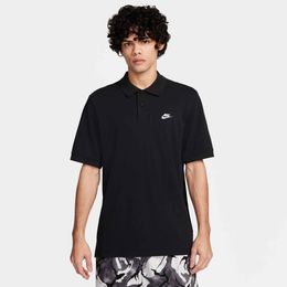 Poloshirt Nike Sportswear "M NK CLUB SS POLO PIQUE", Herren, Gr. L, schwarz, wei&szlig;, Jersey, Obermaterial: 100% Baumwolle, normal, Rundhals, Shirts, gerade Passform, kurze &Auml;rmel, 2-Knopf-Kragen, sportlicher Stil