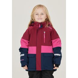 Skijacke ZIGZAG "Taylora", Jungen, Gr. 104, pink (pink, blau), 90% Polyester, 10% Elasthan, mehrfarbig, normal, ohne Ausschnitt, Jacken Skijacke, mit wind- und wasserdichter TPU-Membran