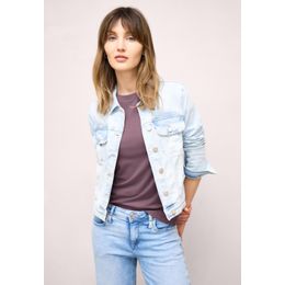 T-Shirt STREET ONE STUDIO, Damen, Gr. 42, hazy rose, Web, 50% Baumwolle, 50% Modal, unifarben, normal normal, Rundhals, abgesteppt, Shirts T-Shirt, Rundhalsausschnitt