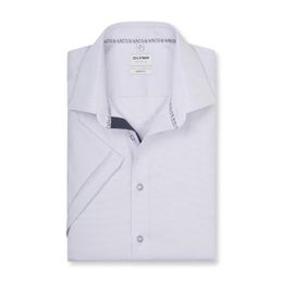 Kurzarmhemd OLYMP "Level Five", Herren, Gr. 40, N-Gr, flieder, Web, Obermaterial: 97% Baumwolle, 3% Elastolefin, k&ouml;rpernah normal, Hemden, Businesshemd, body fit, Kentkragen