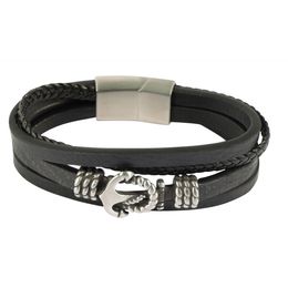Adelia&acute;s Edelstahlarmband ADELIA&acute;S "Herren Armband aus Edelstahl" Gr. 19, schwarz silber, Armb&auml;nder, Herren, 19, Edelstahl, Edelstahlarmband