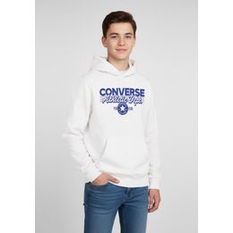 Kapuzensweatshirt Converse "CNVB BLEACHER ATHLETIC PO HOOD", Jungen, Gr. 128, egret, Obermaterial: 60% Baumwolle, 40% Polyester, Sweatshirts, f&uuml;r Kinder und Jugendliche, sportlicher Stil