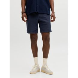 Jack & Jones Jogginghose JACK & JONES "JPSTJAIDEN WAFFLE RESORT SHORT REG", Herren, Gr. S, N-Gr, navy blazer, angeraute Sweatware, Obermaterial: 100% Baumwolle, unifarben, regular fit kniefrei, Hosen Jogginghose, mit elastischem Bund