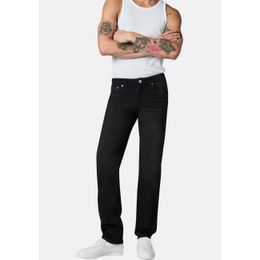 Tapered-fit-Jeans PEAK TIME "Cosmis", Herren, Gr. 33, L&auml;nge 34, gamma schwarz, Jeans, Obermaterial: 88% Baumwolle, 11% Polyester, 1% Elasthan, gerade, unten schmal lang, Jeans, Herren Tapered Jeans mit Logopr&auml;gung