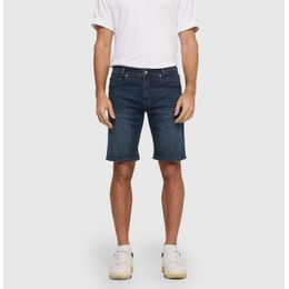 Jeansbermudas MAC "Arne", Herren, Gr. 34, N-Gr, tiefblau overdyed schwarz, Denim/Jeans, Obermaterial: 98% Baumwolle, 2% Elasthan, unifarben, schmal knielang, Jeans, im 5-Pocket-Style mit Stretch