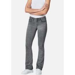 5-Pocket-Jeans PEAK TIME "Zenita", Damen, Gr. 26, L&auml;nge 30, cosmic grau, Jeans, Material: 85% Baumwolle, 12% Polyester, 3% Elasthan, bootcut fit lang, Jeans 5-Pocket-Jeans, Damen Bootcut Jeans mit Logopr&auml;gung
