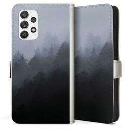 DeinDesign Galaxy A52s 5G Handy Klapph&uuml;lle Handyh&uuml;lle aus Kunst Leder wei&szlig; Flip Case Tree Nature Kunst Sideflip mit Lasche