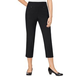 Stretch-Hose Casual Looks, Damen, Gr. 22, Kurzgr&ouml;&szlig;en, schwarz, 72% Viskose, 25% Polyamid, 3% Elasthan, unifarben, 7/8-L&auml;nge, Hosen