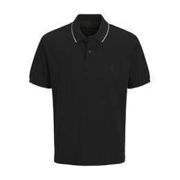 Jack & Jones Poloshirt JACK & JONES "JPRBLAWESTON SS POLO", Herren, Gr. L, schwarz detail:contrast, Jersey, Obermaterial: 100% Baumwolle, unifarben, regular fit normal, ohne Ausschnitt, angesetztes B&uuml;ndchen, Shirts, mit Stickerei