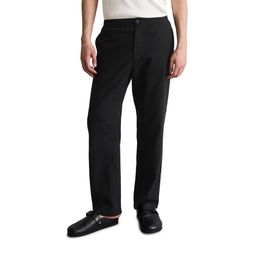 Marc O'Polo Chinohose MARC O'POLO DENIM "aus Bio-Baumwolle und Leinen", Herren, Gr. L, Normalgr&ouml;&szlig;en, schwarz, Obermaterial: 60% Baumwolle, 40% Leinen, unifarben, relaxed fit normal, Hosen Chinohose