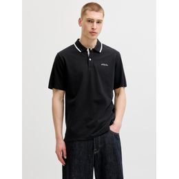 Jack & Jones Poloshirt JACK & JONES "JJBLAZE POLO SS", Herren, Gr. L, schwarz, Jersey, Obermaterial: 60% Baumwolle, 40% Polyester, unifarben, regular fit, Shirts