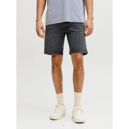 Jack & Jones Shorts JACK & JONES "JJIRICK JJORIGINAL SHORTS AT 999", Herren, Gr. XS, N-Gr, schwarz denim, Web, Obermaterial: 64% Baumwolle, 34% Polyester, 2% Elasthan, unifarben, regular fit knielang, Hosen Shorts