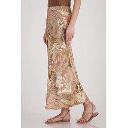 Maxirock monari "Rock Paisleydruck allover", Damen, Gr. 40, braun gem, Web, Obermaterial: 100% Viskose, gemustert, regular fit lang, R&ouml;cke Maxirock, Regular fit mit Paisleymuster